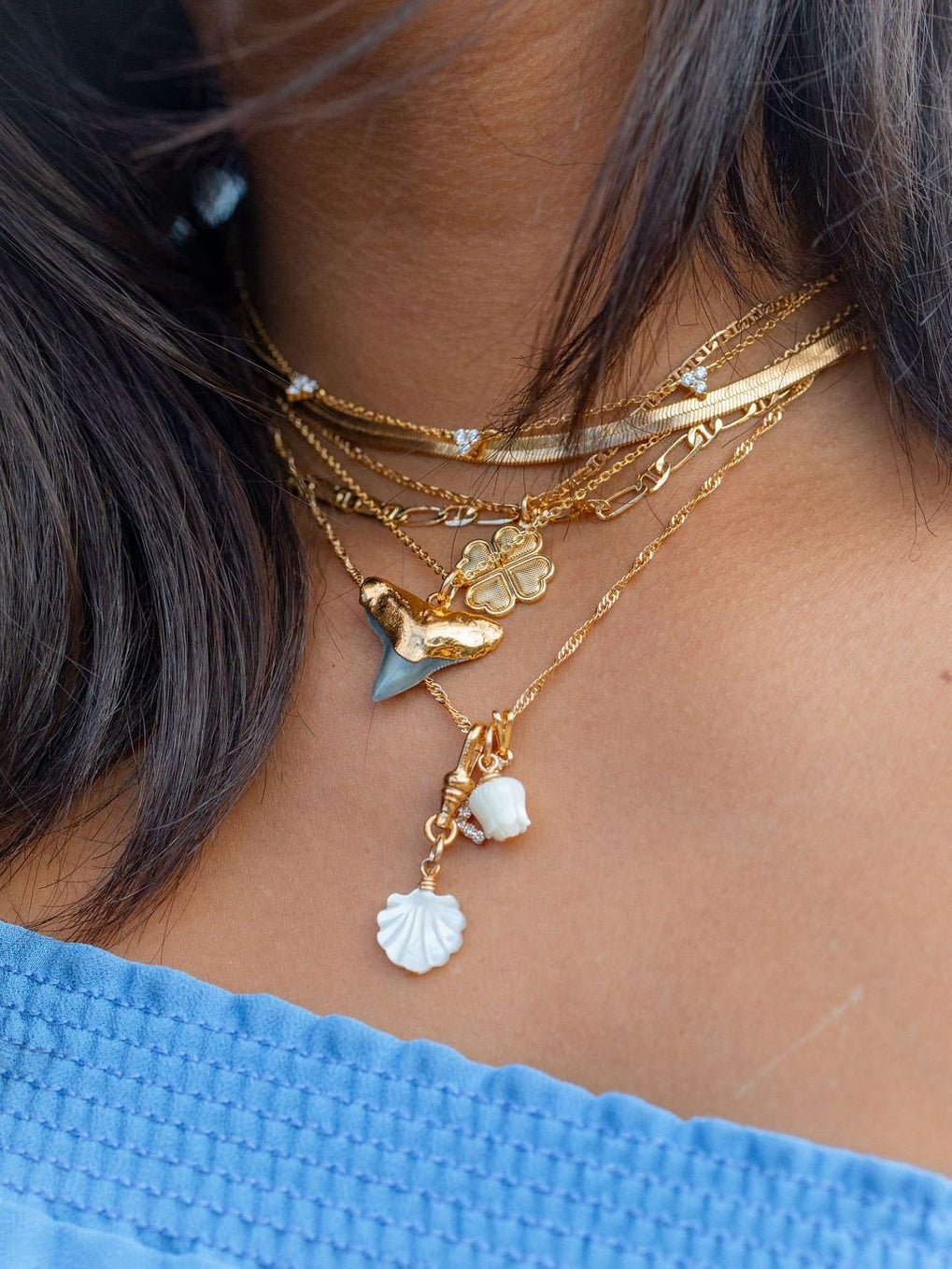 Black Gold Dipped Shark Tooth Necklace - Mano Niho Kahi Black– ke aloha ...