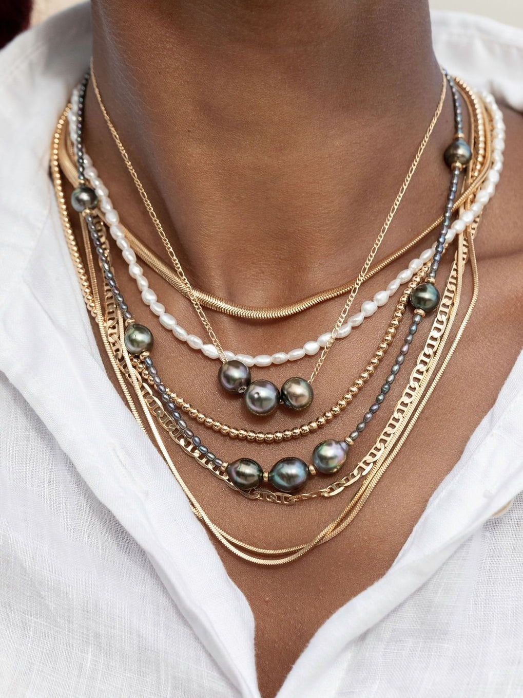 Gold Dainty White Pearl Necklace - Maile– ke aloha jewelry